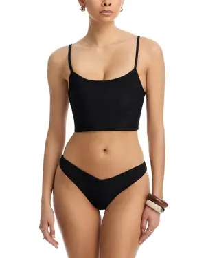 Beach Riot Elara Soft Rib Bikini Top - Black