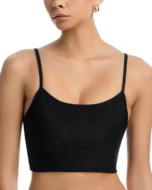 Beach Riot Elara Soft Rib Bikini Top - Black
