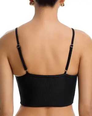 Beach Riot Elara Soft Rib Bikini Top - Black