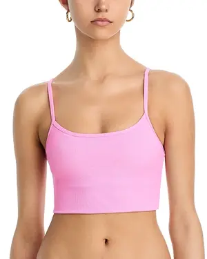 Beach Riot Elara Soft Rib Bikini Top Prism Pink