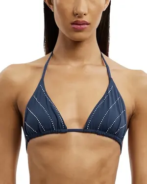 Significant Other Zoya Embellished Tie Bikini Top - Slate