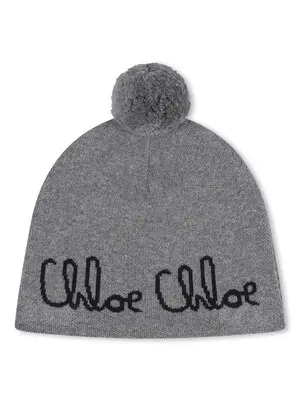 Chloé Beanie With Logo - Grey