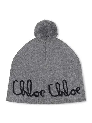 Chloé Beanie With Logo - Grey