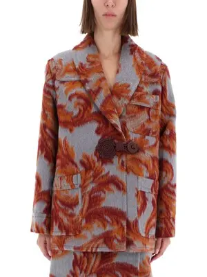 Etro Wool Blend Coat - Multicolour