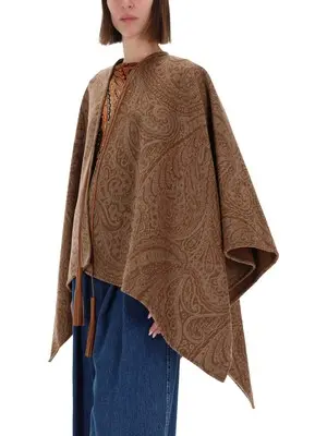 Etro Wool And Cashmere Cape - Brown