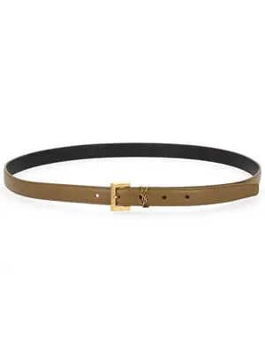 Saint Laurent Thin "cassandras" Belt - Green