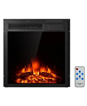 SUGIFT 22.5 Inch Electric Fireplace Insert Freestanding And Recessed Heater - Black