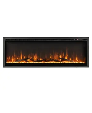 SUGIFT 50 Inches Electric Fireplace In-wall Recessed With Remote Control And Adjustable Color And Brightness - Black