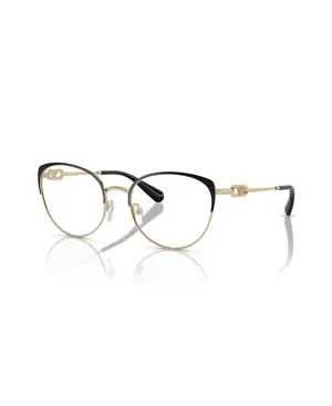 Emporio Armani Cat Eye Eyeglasses - Shiny Pale Gold,black