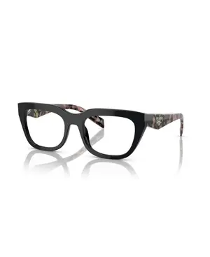 Prada Irregular Full Rim Eyeglasses - Black