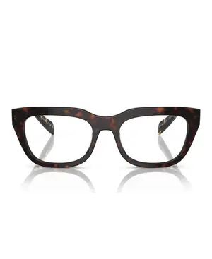 Prada Irregular Full Rim Eyeglasses - Havana