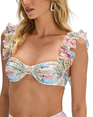 PatBO Seaweed Flutter Bikini Top
