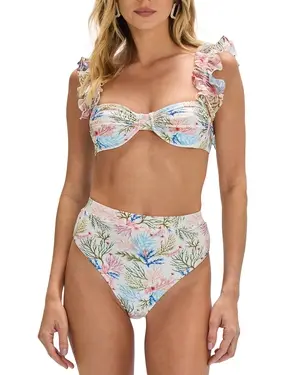 PatBO Seaweed Flutter Bikini Top