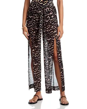 Staud Hartley Swim Cover Up Pants - Tortoise