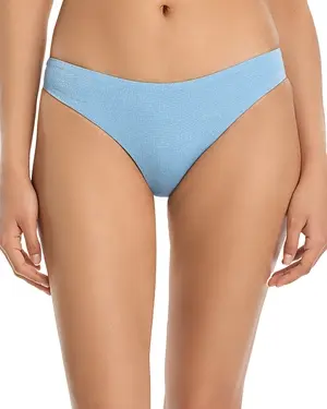 Aqua Basic Bikini Bottom - Retro Blue Sparkle