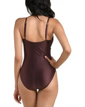 La Blanca Earth Goddess V-neck One-piece Swimsuit