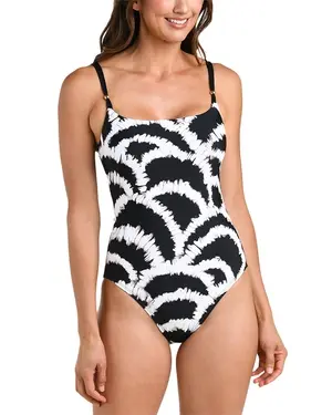 La Blanca Woven Shadows Lingerie One Piece Swimsuit
