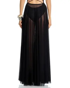 Norma Kamali Flared Swim Cover Up Skirt