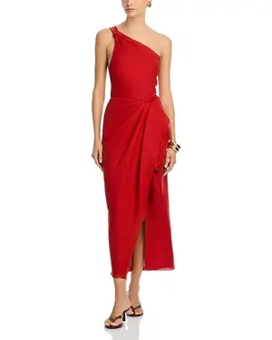Johanna Ortiz Salsero Midi Dress - Red