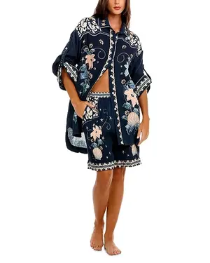 Agua Bendita Chrissy Embroidered Shirt Swim Cover-up - Multi