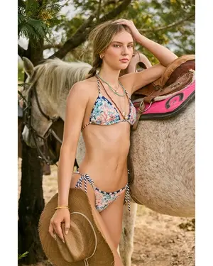 Agua Bendita Alegria Sereia Side Tie Bikini Bottom - Multi
