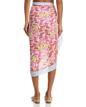Echo Beach Lounge Sarong Swim Cover-up - Hot Coral
