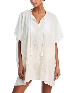Echo Neptune's Garden Caftan Swim Cover-up - Cream