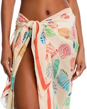 Echo Sea Shells Sarong Swim Cover-up - Multi