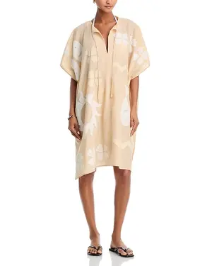 Echo Sunup Applique Caftan Swim Cover-up - Cream