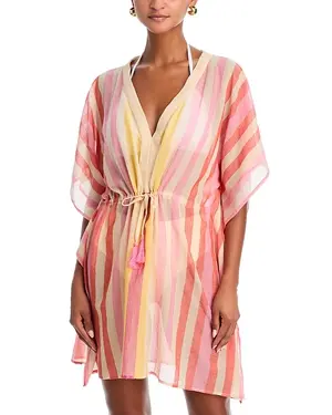Echo Cabana Caftan Swim Cover-up Beach Pink