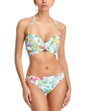 Kobi Halperin Floral Print Halter Bikini Top - Ivory Multi