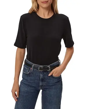 Michael Stars Frankie Crew Neck Top - Black