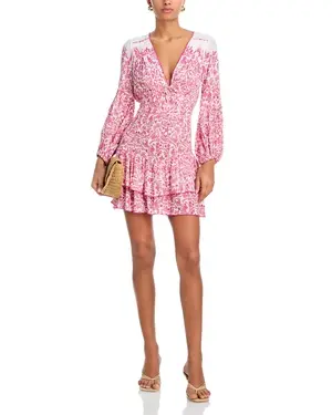 Poupette St Barth Chiarra Mini Dress - Pink Tiare