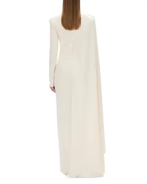 Rachel Gilbert Dion Cape Gown - Creme
