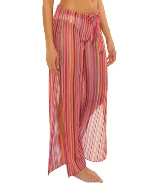 BECCA By Rebecca Virtue Seaside Crochet Stripe Swim Cover-up Pants