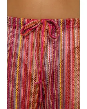 BECCA By Rebecca Virtue Seaside Crochet Stripe Swim Cover-up Pants