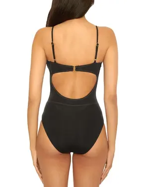 BECCA By Rebecca Virtue Color Code Corset Style One Piece Swimsuit