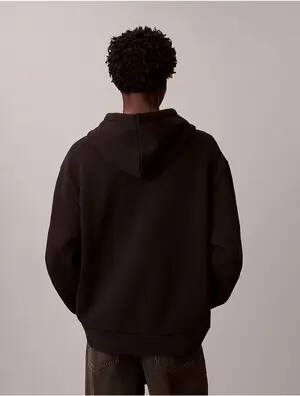 Calvin Klein Kate Moss Fleece Graphic Relaxed Hoodie - Black