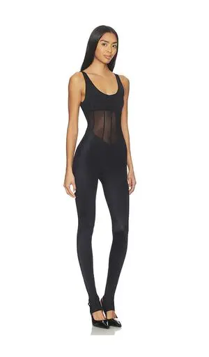 WeWoreWhat Spandex Sheer Panel Jumpsuit
