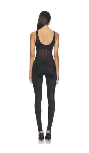 WeWoreWhat Spandex Sheer Panel Jumpsuit
