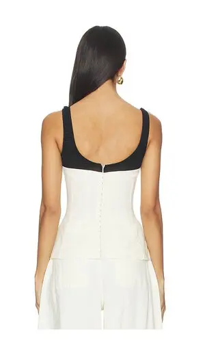 WeWoreWhat Corset Top - Ivory & Black
