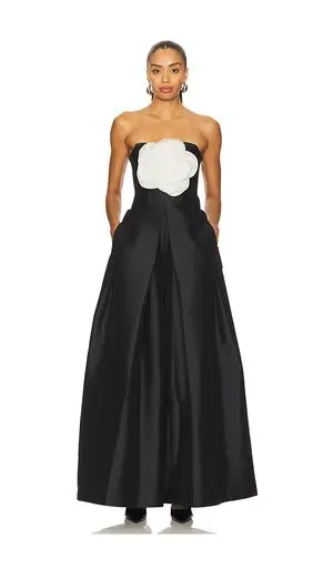 PatBO Taffeta Bloom Jumpsuit - Black