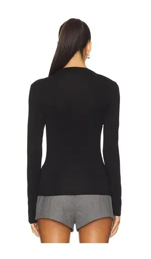 Enza Costa Fluid Jersey Slash Top - Black