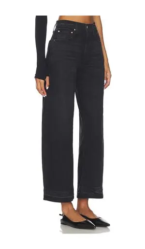 Paige Arellia Ankle Petite Barrel Leg Jeans - Black Void