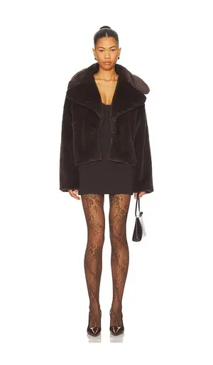 Superdown Willow Faux Fur Coat - Brown
