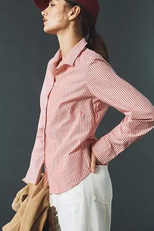 Maeve The Gracelyn Slim Buttondown Shirt - Red Stripe