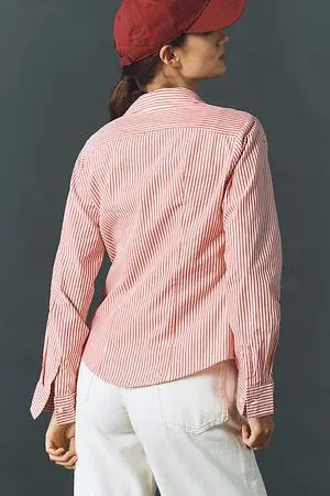 Maeve The Gracelyn Slim Buttondown Shirt - Red Stripe