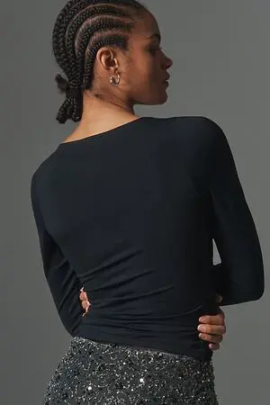 Anthropologie Long-sleeve Ruched Top