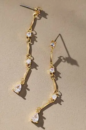 Anthropologie Delicate Glitz Drop Earrings - Clear