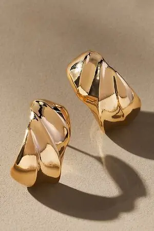 Anthropologie Textured Post Earrings - Gold